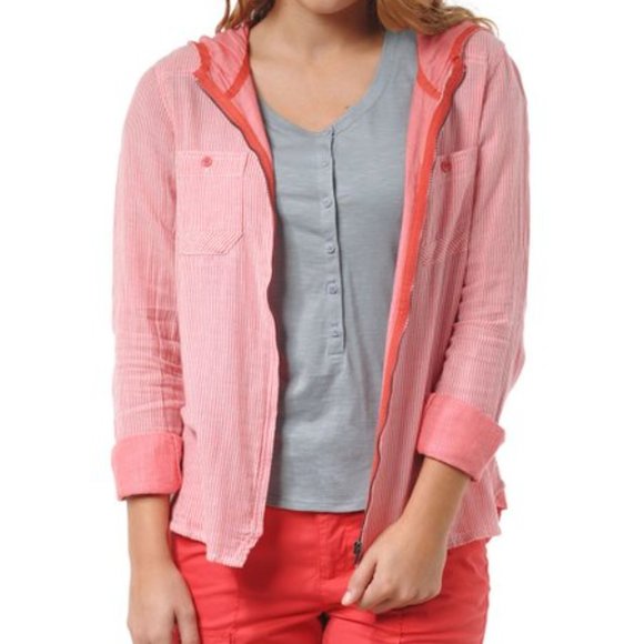 Toad&Co | Jackets & Coats | Horny Toad Watermelon Striped Souffle Zip ...
